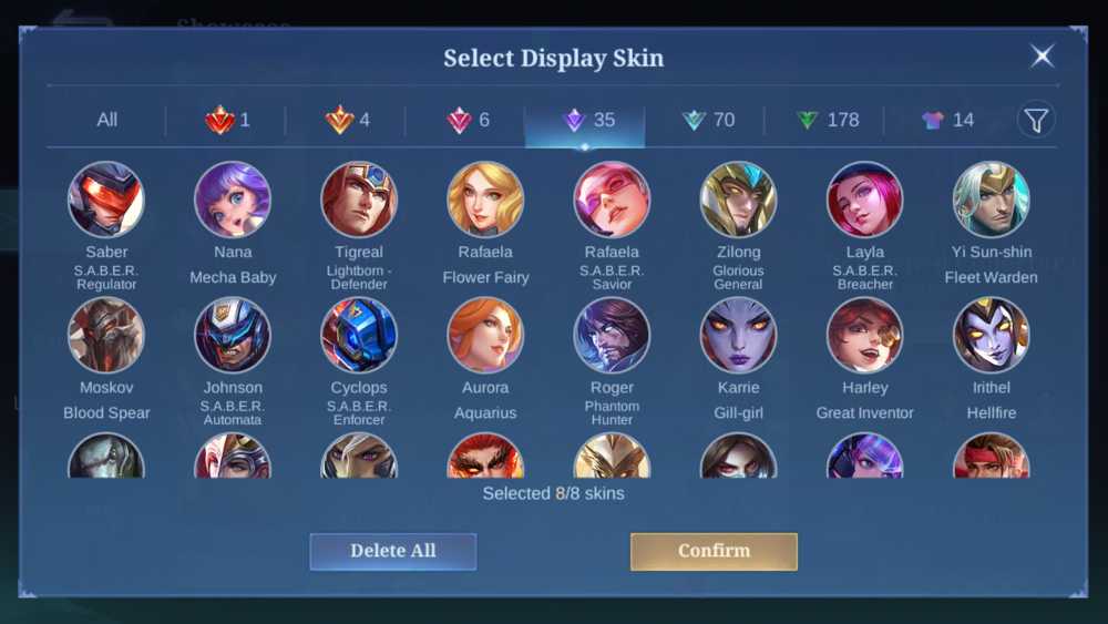 308 Skin - 126 Hero Legend Alucard | KOF Chou - KOF Karina | Aspirant Ruby - Collector Natalia ...