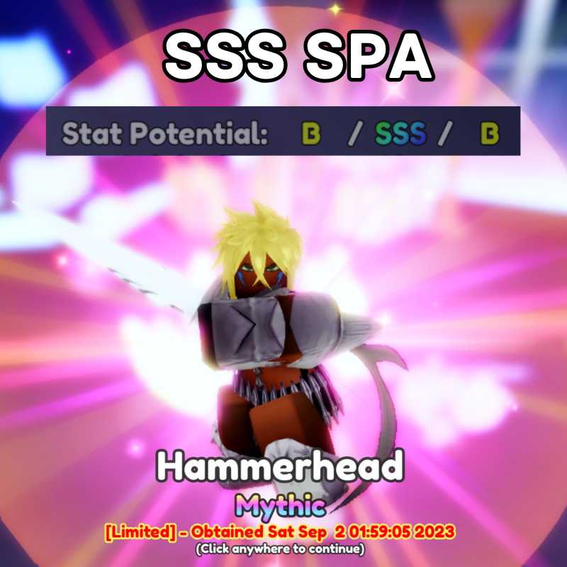A669Hammerhead SSS SPA - Anime Adventures - Instant Delivery