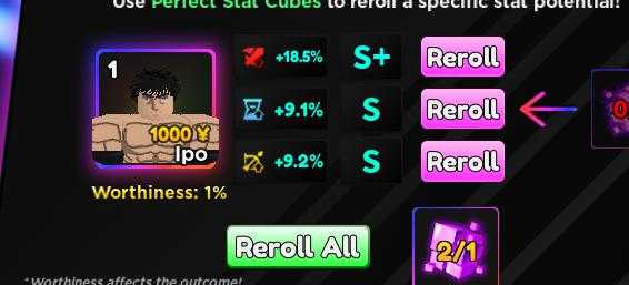 Ipo Full S Stat | Anime Adventure