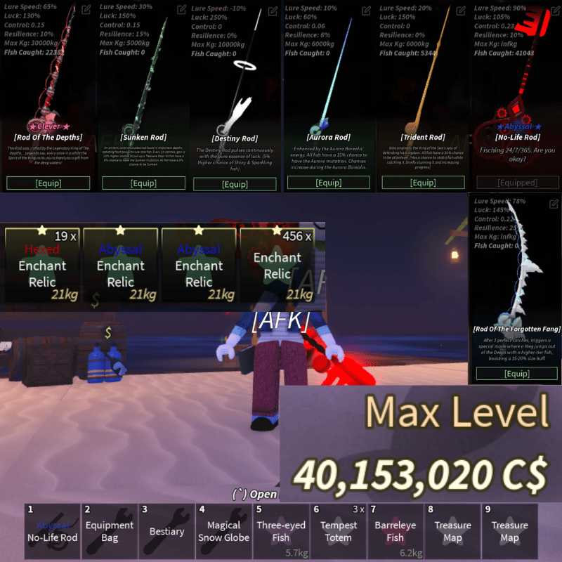SALEID474Fisch: Level 750 Max 40M C$ - Rod of the Forgotten Fang, No ...