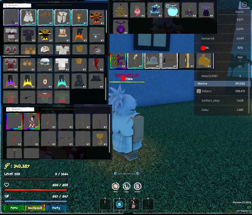 GPO 500 lvl Goro-Goro | Fruit Bag | Kraken Core,Jester Box,Hallow Fang