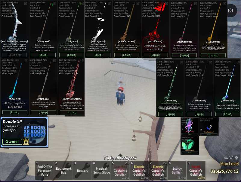 ID.04FISCH | Rod Of Forgotten Fang + No-Life Rod l 9 Rods | XP Game ...