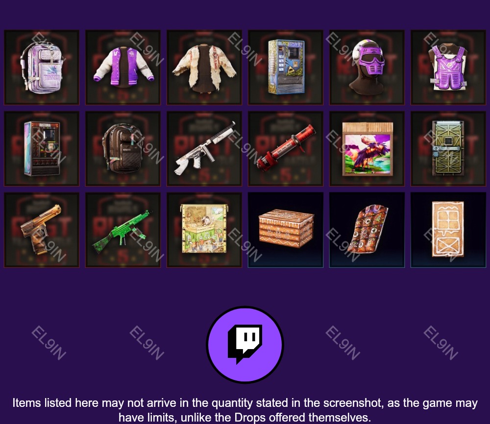 ‍️ Twitch Drops ‍️ Rustmas 2024 ️ Rust [Total 18 Items]