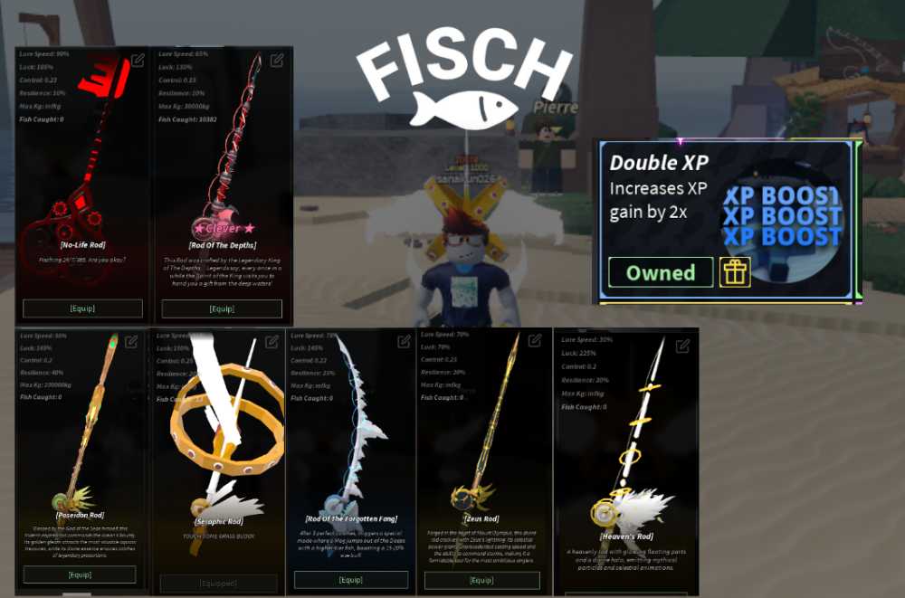 FISCH MAX LEVEL 1000 ACCOUNT + 10M+ Money + 1 Crafted Rods | Fast Delivery