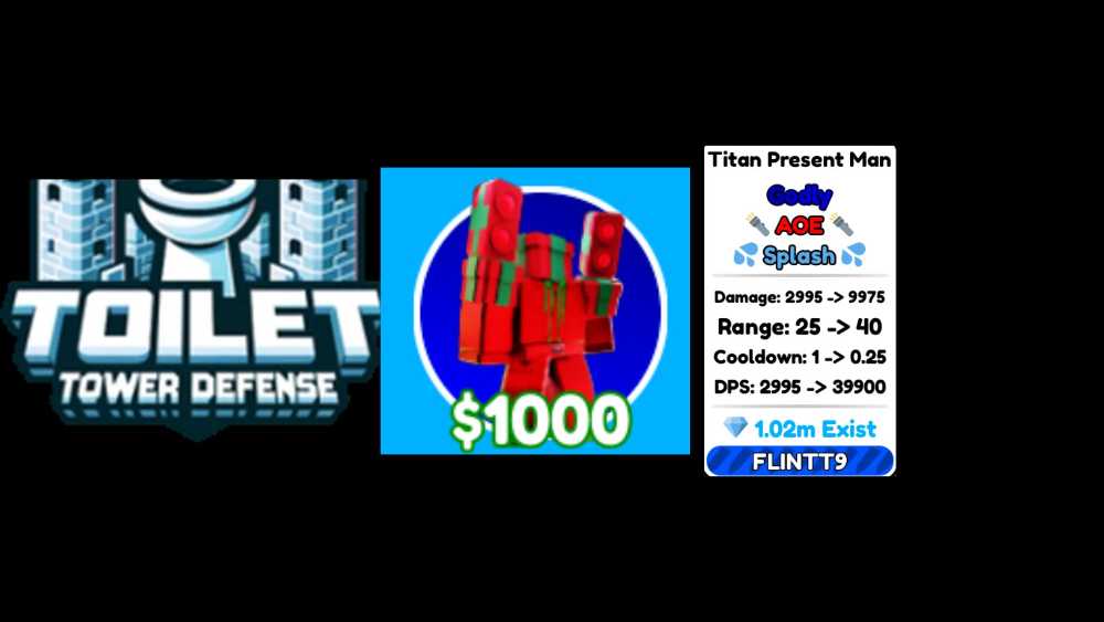 Titan Present Man signature - Toilet Tower Defense