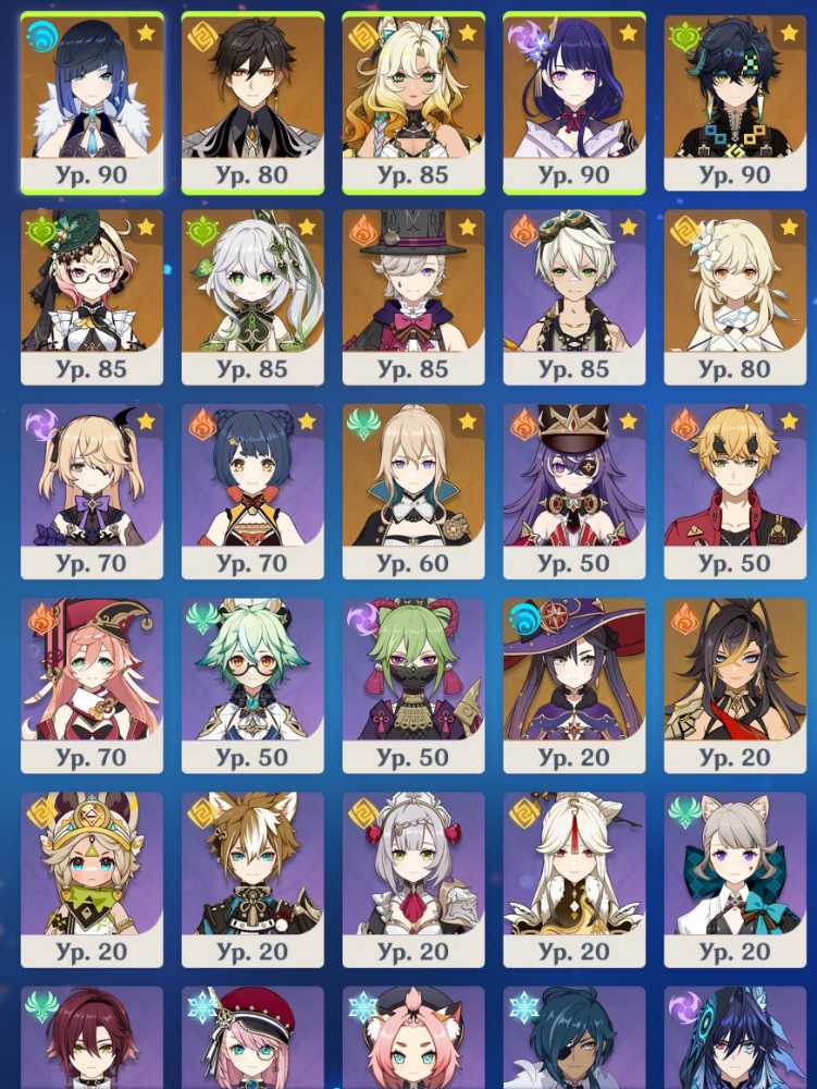 17 legRaiden, Ye Lan, Nahida, Shilonen, Zhong Li, Kinich, Emilia, Lini ...