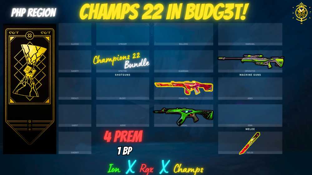 V166 | CHAMPIONS 2022 BUNDLE | ION VANDAL | RGX OPERATOR | 18 SKINS ...