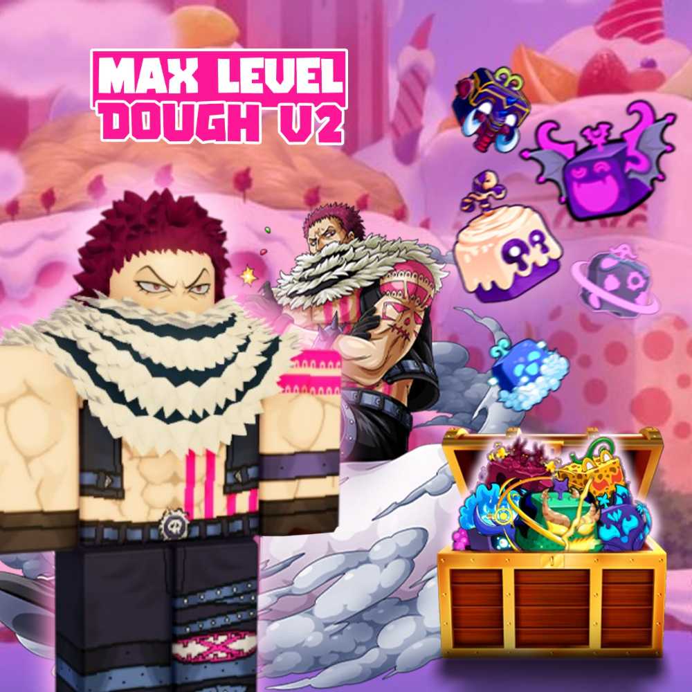 Blox Fruit 2600 Max Level Dough V2 Sanguine ART Dark Coat CDK Shark ...
