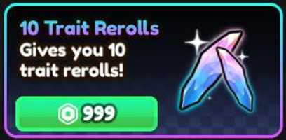 Anime Vanguards - 10 Trait Rerolls【999R】