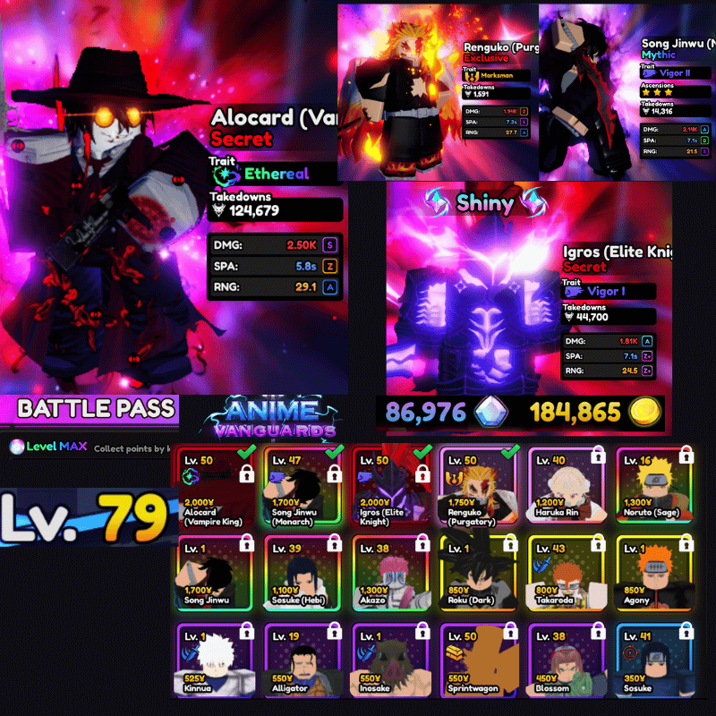 ID335 Shiny Igris Evo,Alocard Ethereal Evo,Renguko Evo, Song Jinwu Evo⭐ ...