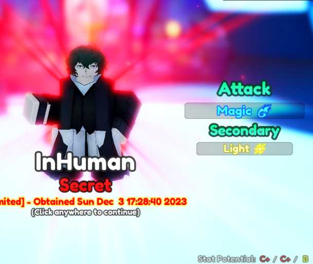 INHUMAN - C+/C+/B - ANIME ADVENTURES