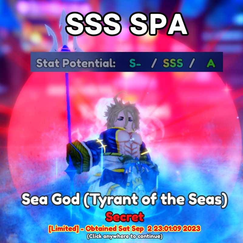 A533Sea God SSS SPA / 10.2% - Anime Adventures - Instant Delivery