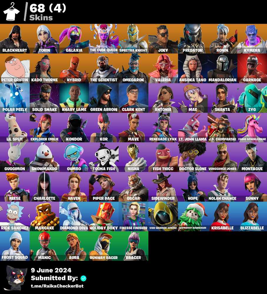 100% [Instant] 68 Skins | Leviathan Axe, Blackheart, Torin, Galaxia ...