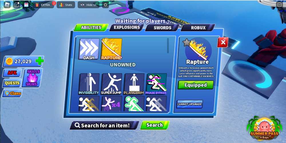 Blade Ball 27029 Coins Rapture 7 Unique Explosions +6 Legendary ...