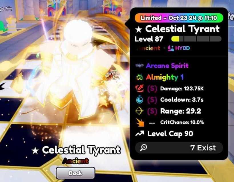 [Negotiate] ALMIGHTY CELESTIAL TYRANT - ANIME DEFENDER ROBLOX
