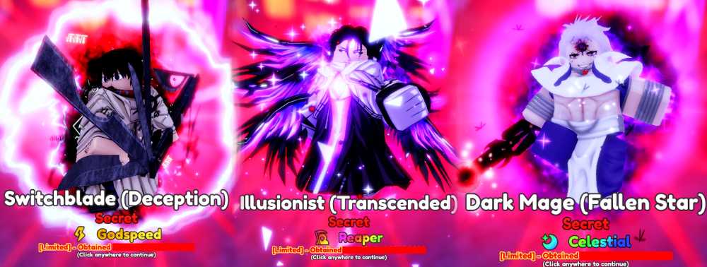 illusionist Aizen (Transcended) + Switchblade (Deception) + Dark Mage ...
