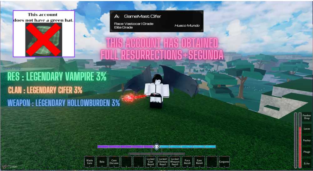 Account | Arrancar Full Res+Segunda Vampire | Clan Starrk | Weapon ...