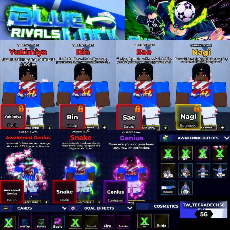 ROBLOX | Blue Lock: Rivals | Style Yukimiya / Rin / Sae / Nagi | Flow ...