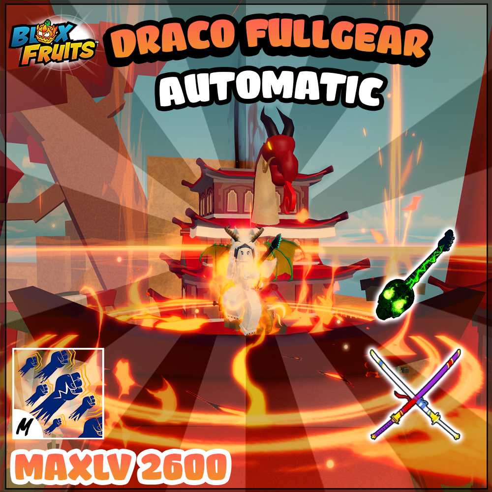 [ Blox Fruit ] GOD + CDK + SG + DRACO - V4 FULL GEAR | No Green Hat - No Email + Phone | 13+ Age