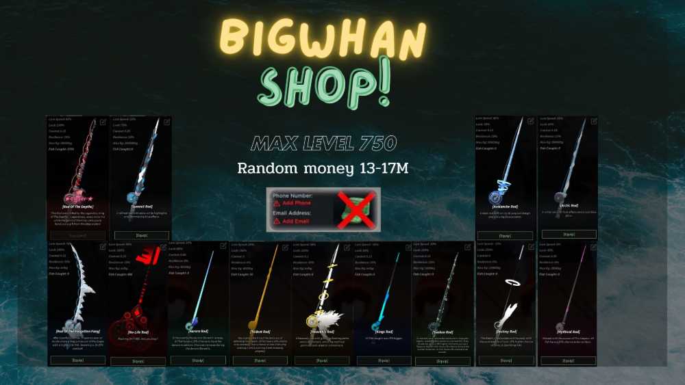 Fisch Account LV.750 | Auto delivery | Unverified Account ️