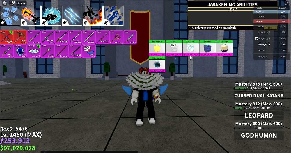 Shark V3 I LEOPARD Lv:2450 Max. Cursed Dual Katana I Hallow scythe I ...