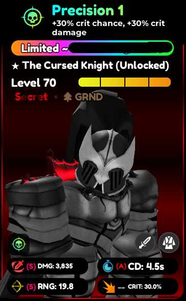 Precision The Cursed Knight Evolved Lvl.70 S A S Secret Igris Roblox ...