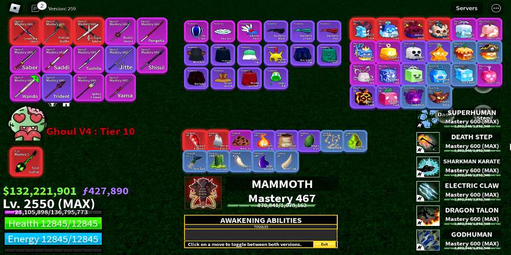 [BLOX FRUITS] Account FULL GEAR Race GHOUL + Godhuman + Soul Guitar ...