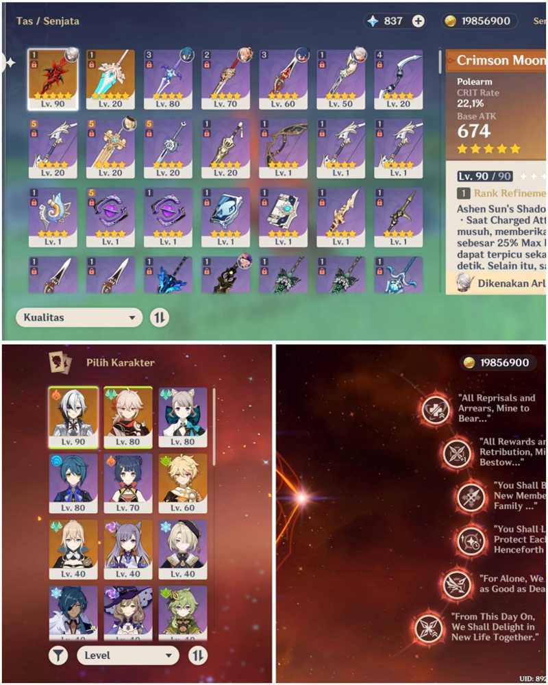 C6 R1 Arlecchino + kazuha + other five stars