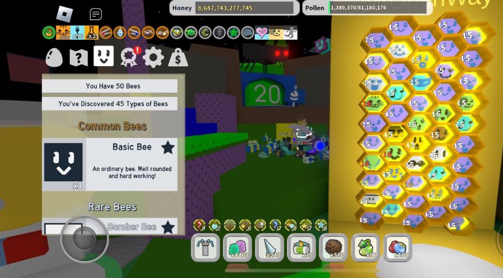 B16 | Bee Swarm Simulator Account | 50 Bees | 2 Gamepasses | Bear Bee ...