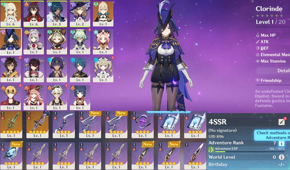 [Asia] AR7 Clorinde + Absolution + Jean + Primordial Jade Winged Spear ...