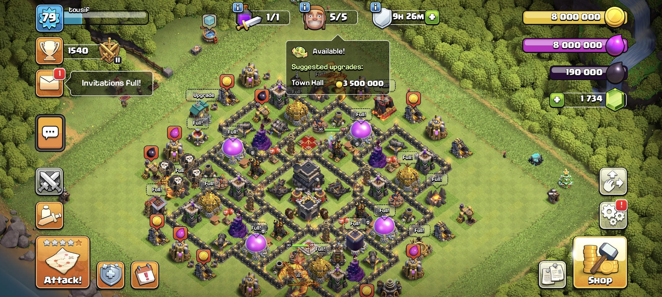 Extraordinary _Th9 Full Max_Giant Gauntlet [11 Level]_Ghost Queen_1182 ...