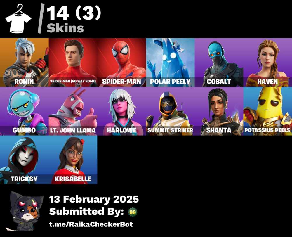 PC/PSN/XBOX 14 skins Ronin Spider-Man (No Way Home) Spider-Man Polar ...