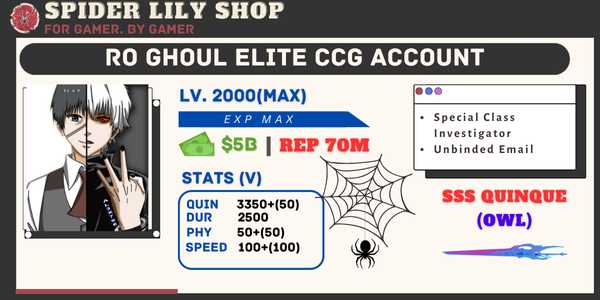 Roblox Ro Ghoul Account | Elite CCG | 5B Yen | 70M REP | SSS OWL