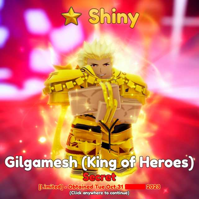 Shiny Gilgamesh (King of Heroes) Evo - Anime Adventures AA