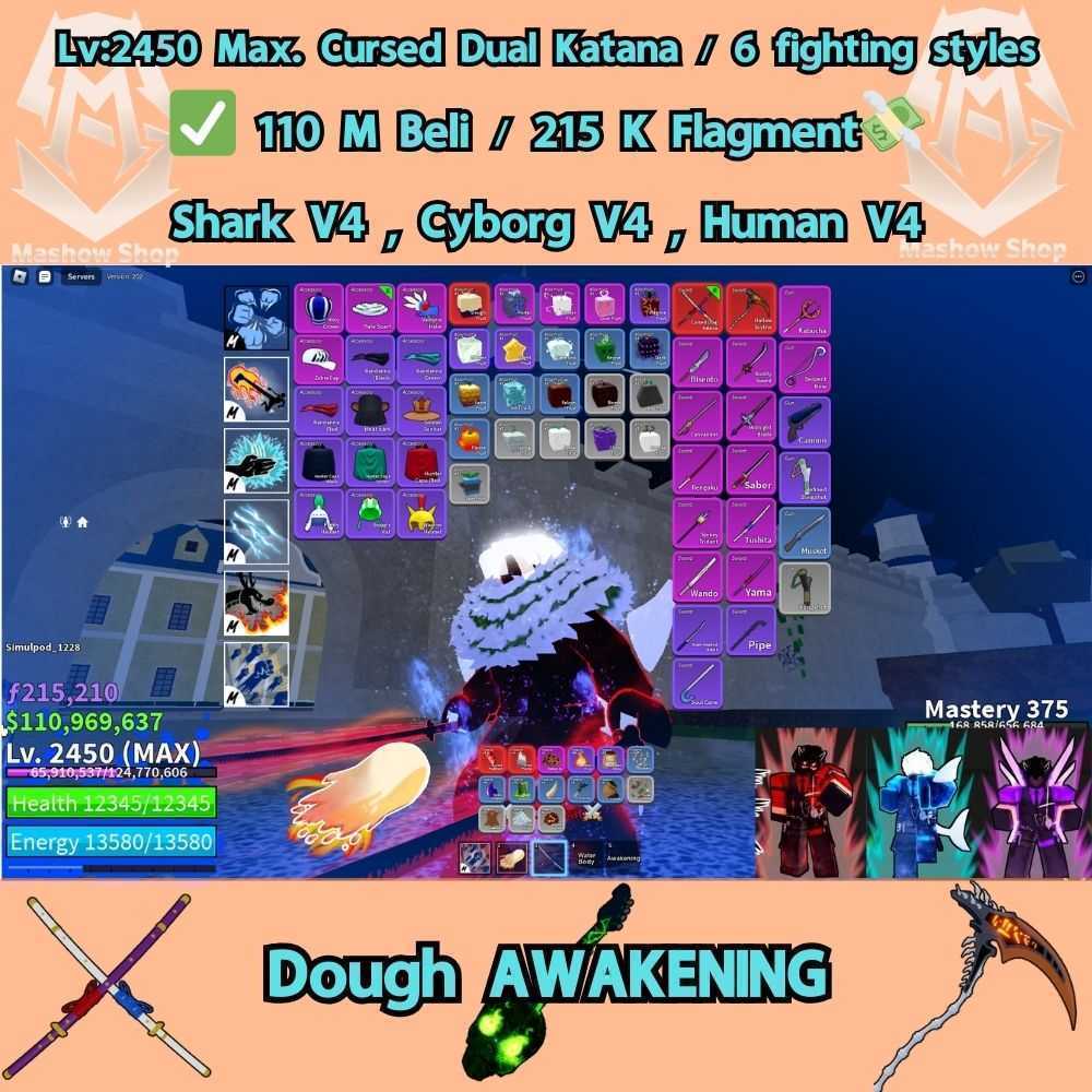 Race V4 Shark v4 , Cyborg v4 , Human v4 / Dough AWAKENING 110 M Beli ...