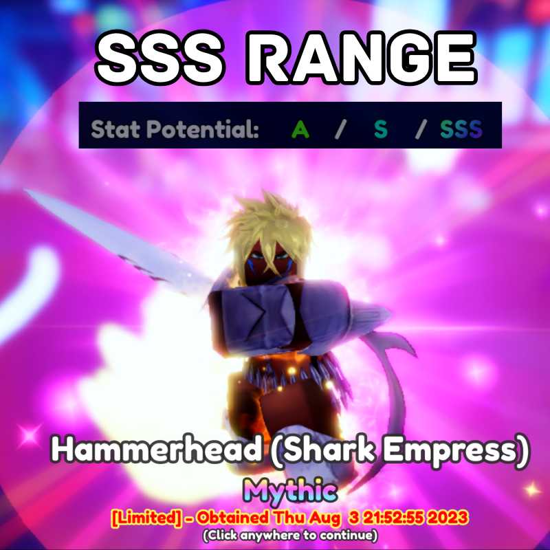 A451Hammerhead Evo SSS Range - Anime Adventures - Instant Delivery