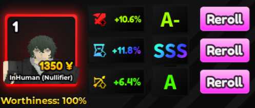 A- Damage | SSS SPA | A RNG | Inhuman ( Nullifier ) Anime Adventure | AA