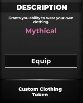 Custom Clothing Token - Type Soul