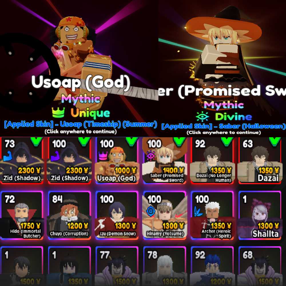 Unique UsoapMeta UnitsAnime Adventures AA