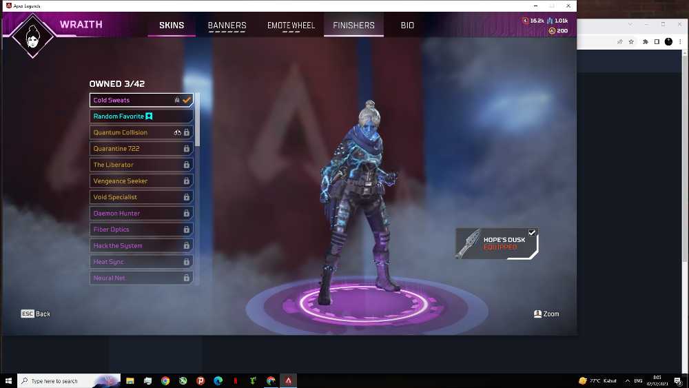 PC LVL 50 HEIRLOM WRAITH KUNAI WITH 3K DAMAGE BADGE+ LINKABLE TO STEAM AND BALLER 6