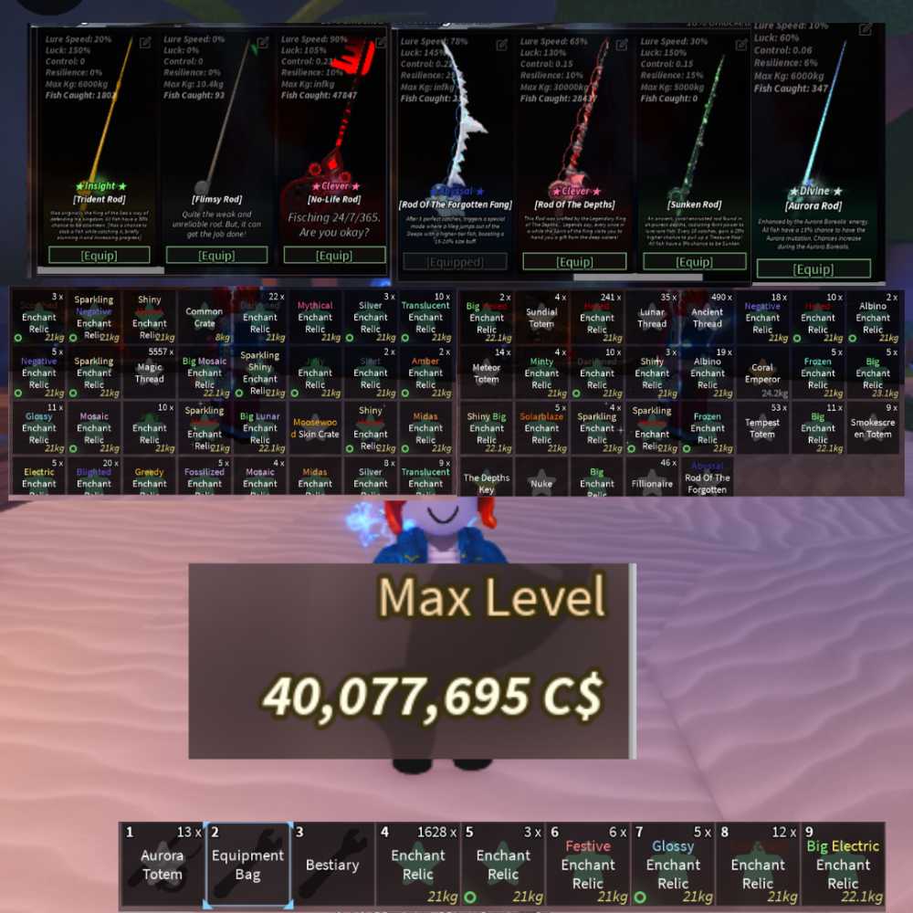 ID 437 Fisch: Level 750 Max- 40M C$ - Rod of the Forgotten Fang, No ...