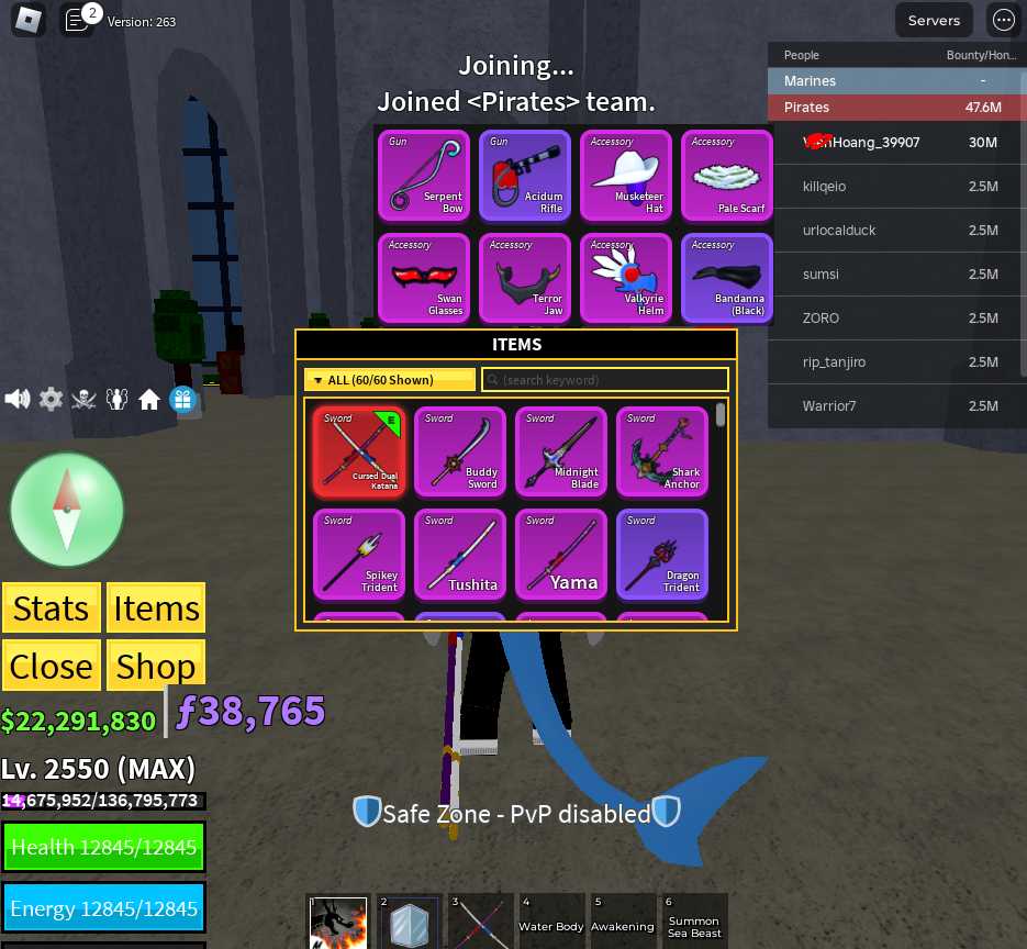 Blox Fruits / 30m Bounty / Awakening Shark FULL Gear / CDK-SharkAnchor ...