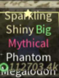 Shiny sparkling big mythical phantom megaladon