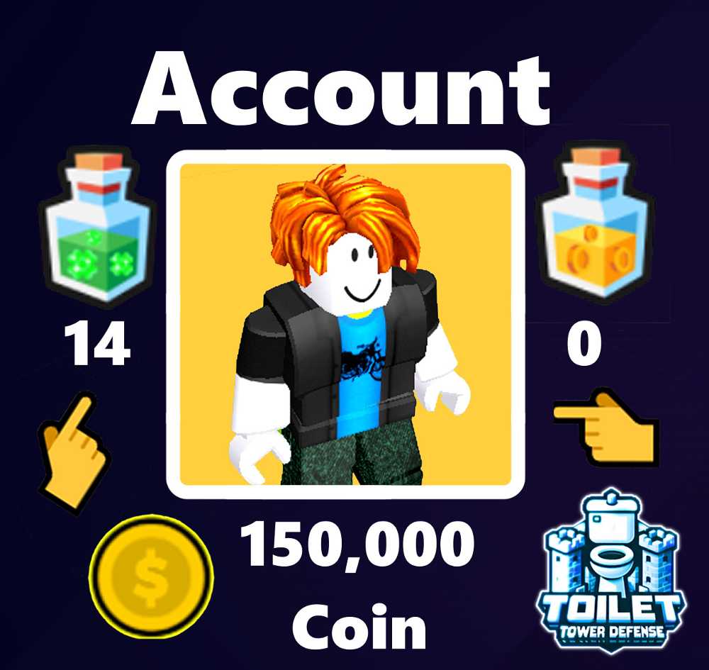 150,000 Coin | Account Coin Toilet Tower Defense TTD Instant Delivery