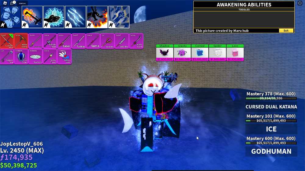 Accounts Blox Fruit Account Lv:2450Max | Max V4 Fishman (Tier 2)