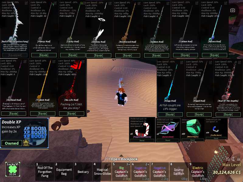 ID.07FISCH | Rod Of Forgotten Fang + No-Life Rod l 9 Rods | XP Game ...