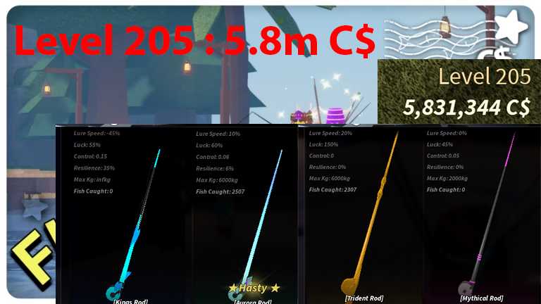 Fisch | 4Rod (Trident Rod) (Kings Rod) (Aurora Rod) (Mythic Rod ...