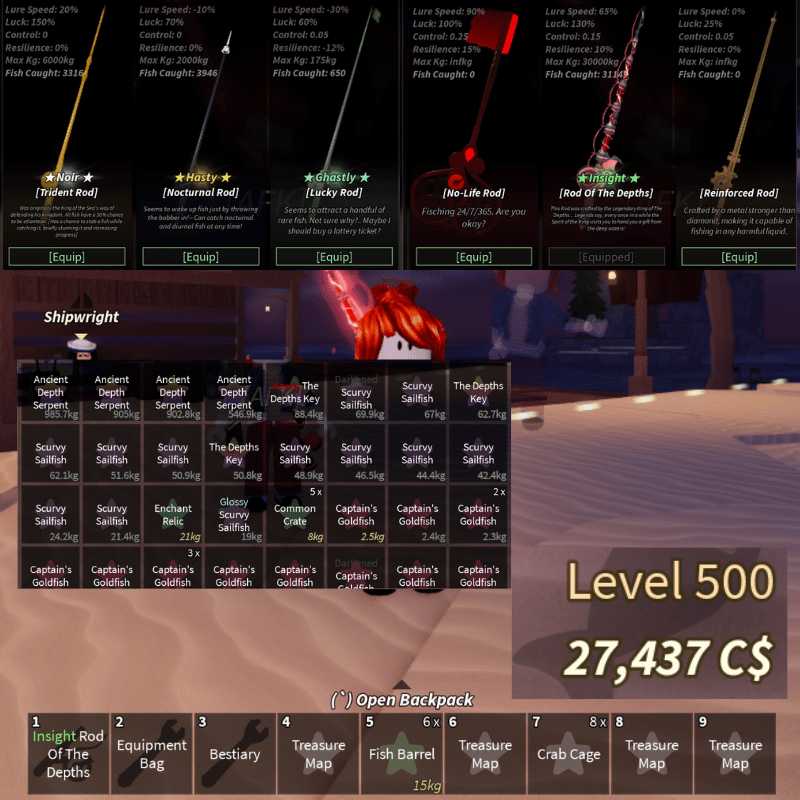ID85Fisch: Level 500 - No-Life Rod , Rod of the Depths,Trident Rod ...
