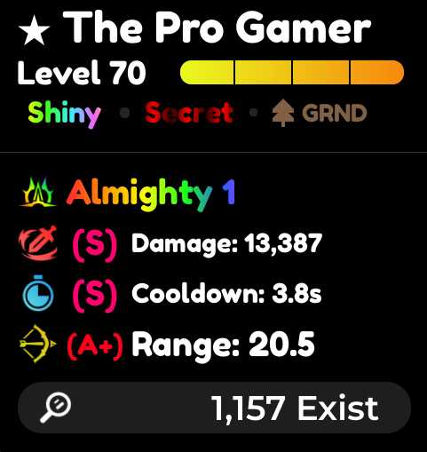 Anime Defenders | SHINY ALMIGHTY EVO The Pro Gamer SJW | GOOD STATS