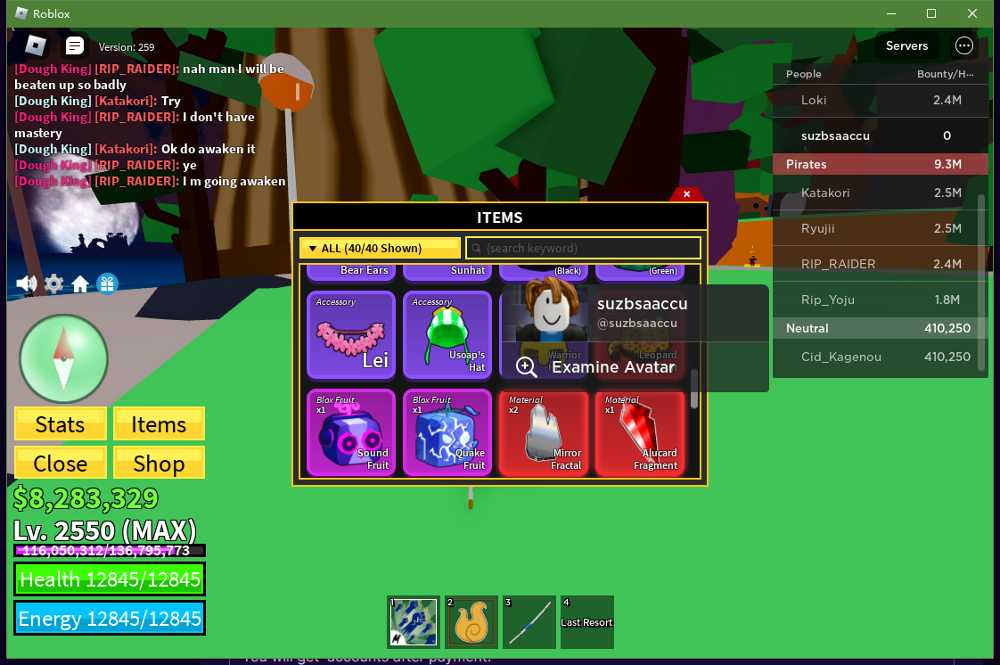 Blox Fruits LV 2550+leopard inventory View Image